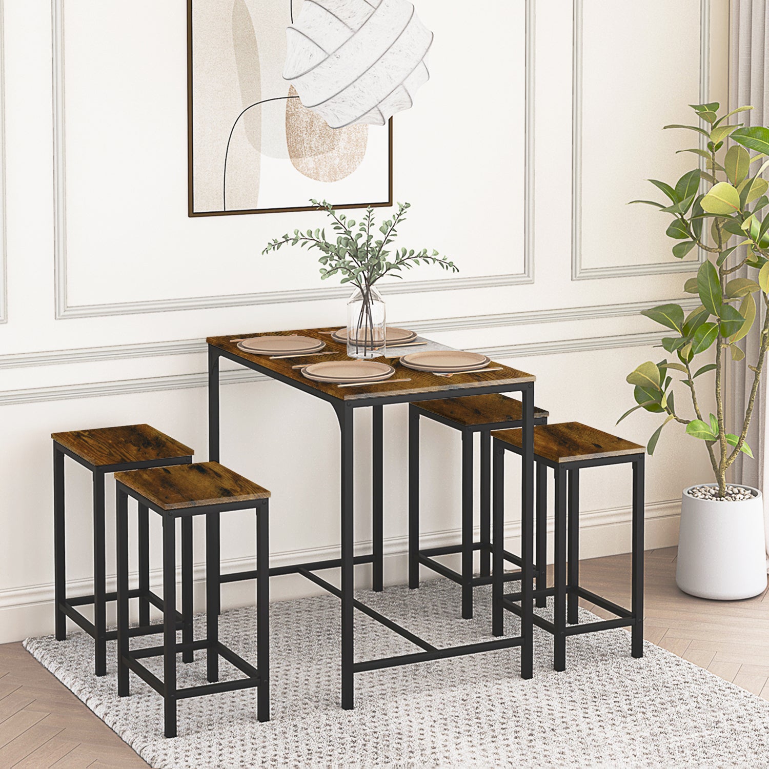 Bartisch mit hocker set-Küchenbartisch set – EGGREE.DE